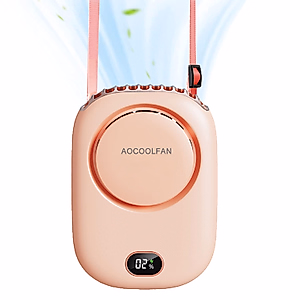 AOCOOLFAN Portable Neck Fan, Handheld Mini Fan Small Personal Fan, Hand Held Fan USB Rechargeable Eyelash Fan for Kids Girls Boys Woman Man Home Outdoor Travel (Pink)