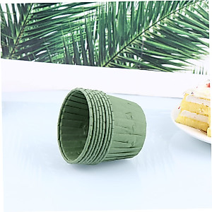 Luxshiny 50pcs Cupcake Paper Liners Muffin Cups Muffin Wrappers Cup Cake Paper Cup Baking Supplies Baking Cups Accessory Cake Cup Wrapping Paper Egg Tart Paper Lining Tulip Green Muffin