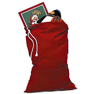 SANTA TOY BAG BURGUNDY VELVET