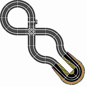 Scalextric C8512 Track Extension Pack - 2x Hairpin Curves 2 Side Swipes Borders Barriers, Large