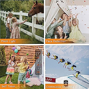 ordine Digital Camera, 4K Kids Camera with 32GB SD Card Autofocus, 50MP Compact Video Camera 16X Digital Zoom Vlogging Camera for Kids Students Teens (Black), (DC504K)