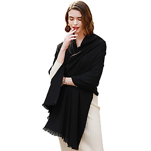 RIIQIICHY Pashmina Shawl Wraps for Women Scarf for Wedding Large Winter Black Scarves Soft Shawls and Wraps for Evening Dresses