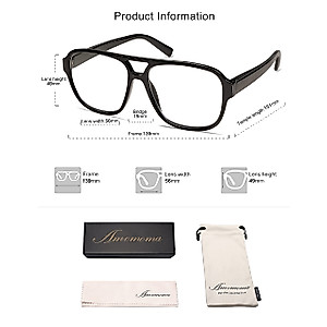 AMOMOMA 3 Pack Oversized Aviator Spring Hinge Reading Glasses for Women Men,Retro Blue Light Computer Reader Frame AM6081C1+C2+C3 1.0 X