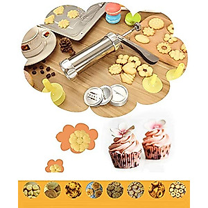 Cool Cook Cookie Press Machine Stainless Steel Biscuit Extruder Press Cookie Gun Kit Set DIY Biscuit Maker Baking Decoration Supplies