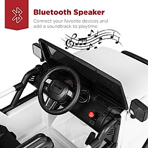 Best Choice Products Kids 12V Ride On Truck, Battery Powered Toy Car w/Spring Suspension, Remote Control, 3 Speeds, LED Lights, Bluetooth - White