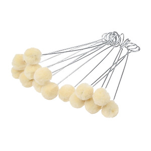 Kare & Kind Wool Daubers - 50 pcs Pack - Leather Dye Applicator - Leatherwork Tools - Wool Balls with Metal Handle - DIY, Art Projects, Crafting, Shoe Polish