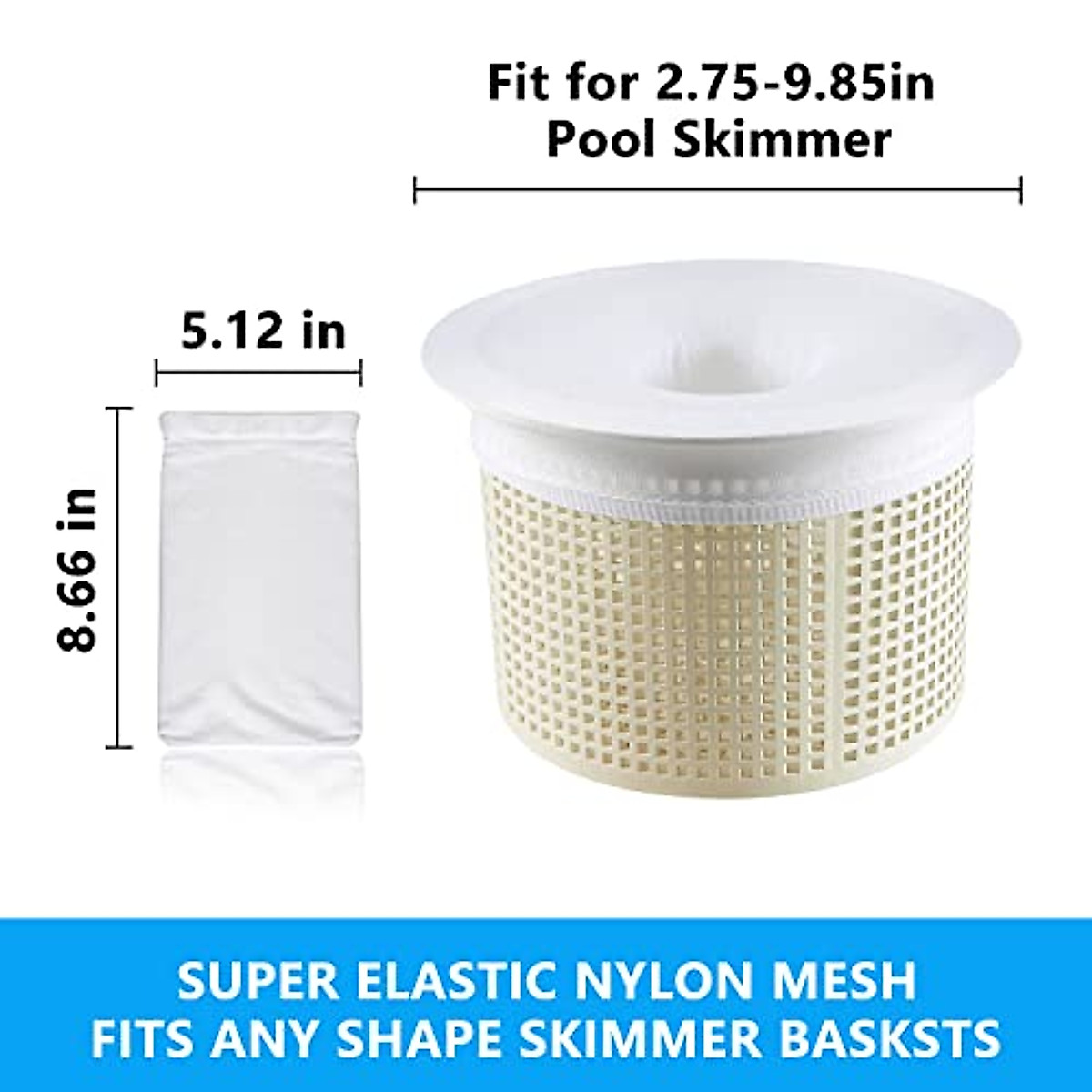 30 Pack Pool Skimmer Socks, Pool Filter Socks Net Saver for Inground and Above Ground Pools/Pool Skimmer Baskets, Mesh Screen Liner Skimmers Cleans Debris and Leaves