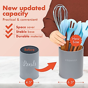 Kitchen Utensil Holder For Countertop, Large Utensil Holder for Kitchen Counter, Utensil Caddy Cooking Utensil Holder, Spatula Holder Utensil Crock, Farmhouse Utensil Holder, Kitchen Utensil Organizer