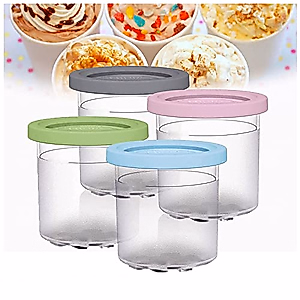 Creami Deluxe Pints, for Ninja Ice Cream Maker Cups, Ice Cream Pints Cup Bpa-Free,Dishwasher Safe for NC301 NC300 NC299AM Series Ice Cream Maker