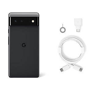 Google Pixel 6 5G 128GB 12GB RAM Factory Unlocked (GSM Only | No CDMA - not Compatible with Verizon/Sprint) International Version - Stormy Black