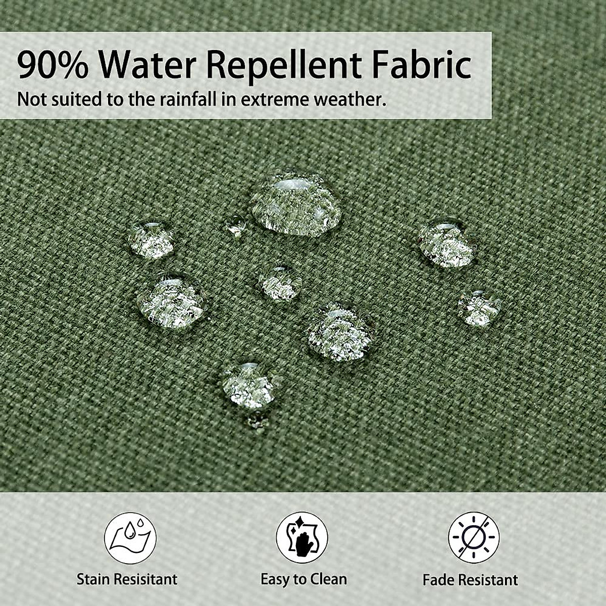 Magpie Fabrics 19"x19" Tufted Seat Cushion 2 Pack, U-Shaped Patio Cushions with Ties, Outdoor/Indoor Chair Pads Waterproof for Dining Garden Balcony Office - Green