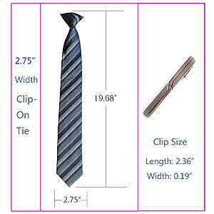 Simpowe Men's Clip On Tie 2.75 Inches (2.75", Grey)