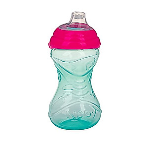 Nuby Clik-It Soft Spout No-Spill Easy Grip Sippy Cup for Girls - 3 Count (Pack of 1) 10 Oz - 6+ Months