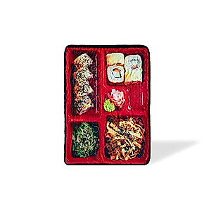 JUST FUNKY Japanese Bento Box Large Fleece Throw Blanket | Decorative Throw Blanket Features Detailed Images of Food | Collectible Japanese Culture Throw Blanket | Measures 60 x 45 Inches