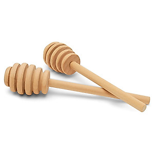 Wooden Honey Dippers 4 Inch, Pack of 24 Honey Dipper Sticks for Party Favors, Décor, and Food Boards, by Woodpeckers