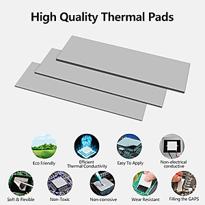 UCEC 30PCS Thermal Pads GPU, 2.6 x 0.8 Inch Reusable Silicone CPU Thermal Pad Conductive Cooling Pad, Excellent Heat Conduction for GPU CPU SSD Heatsink LED IC Chip Motor, 3 x 10 Pack