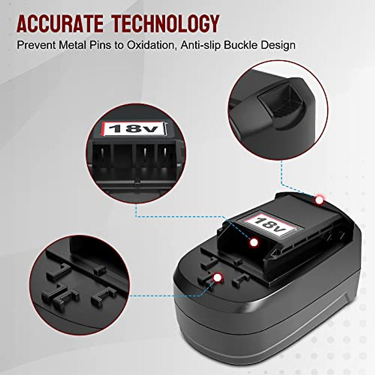 Zuliati Upgraded 3600mAh 18-Volt Battery SB18A SB18C SB18B Compatible with Skil 18V Battery Ni-Mh Cordless Power Tools 2810 2888 2887 2895 2897 2898 4570 5850 5995 7305 9350