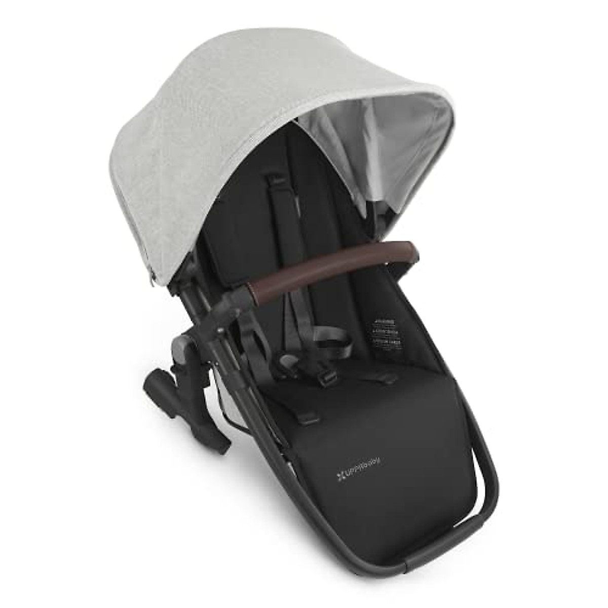 Vista V2 Stroller -Anthony (White & Grey Chenille/Carbon/Chestnut Leather) + Upper Adapters + RumbleSeat V2 - Anthony (White & Grey Chenille/Carbon/Chestnut Leather)