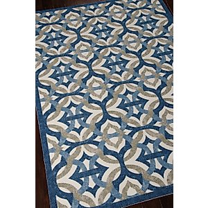 Waverly Sun N' Shade Indoor/Outdoor Celestial 5'3'' x 7'5'' Area-Rug, Easy-Cleaning, Non Shedding, Bed Room, Living Room, Dining Room, Backyard, Deck, Patio (5x7)
