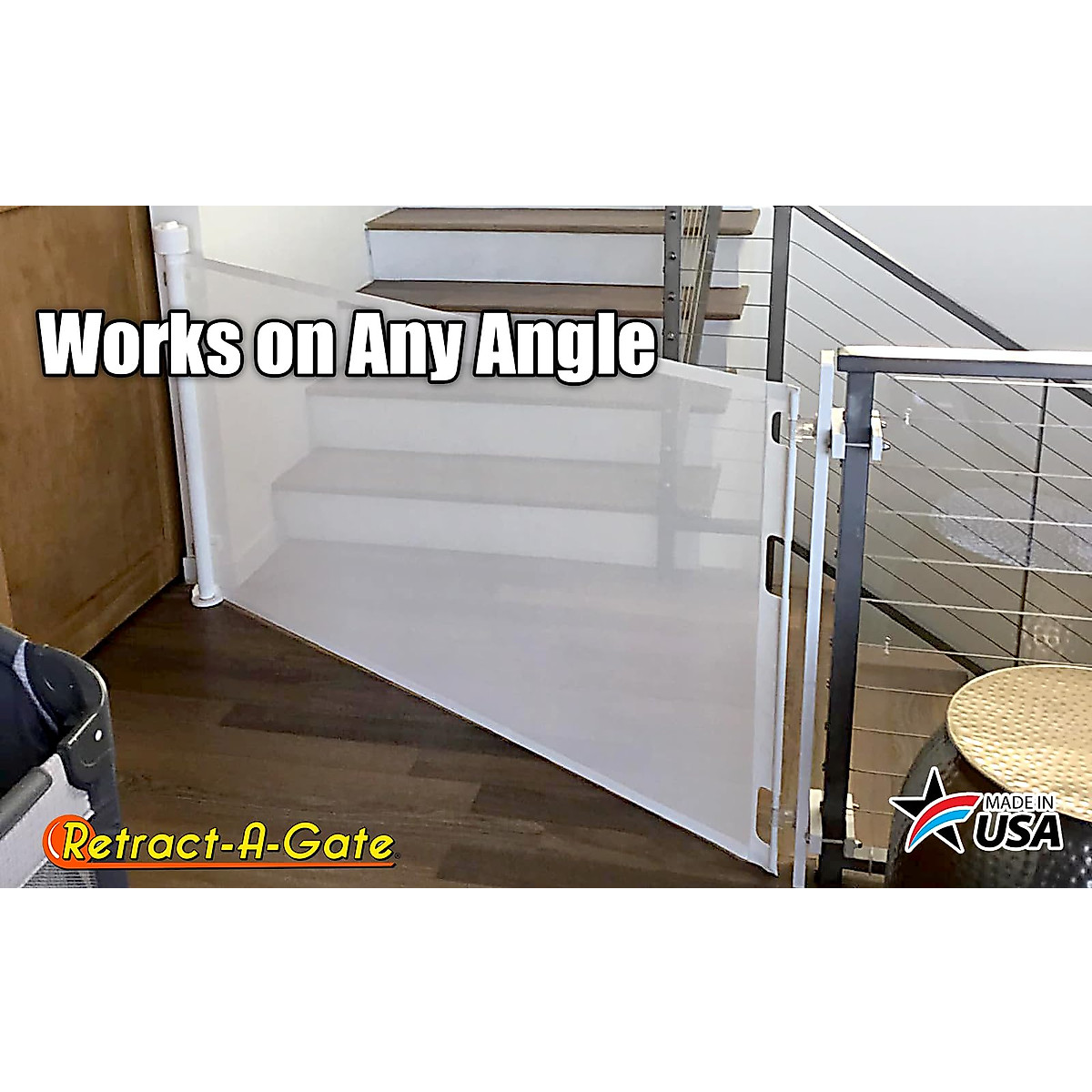Retract-A-Gate 72" White: The Original and only Made in USA Retractable Baby, Dog, & Cat Gate