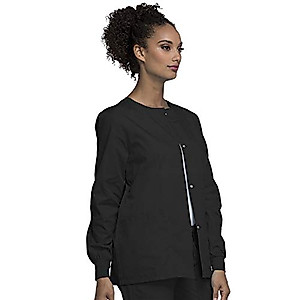 Snap Front Workwear Originals Scrub Jackets for Women 4350, XL, Black