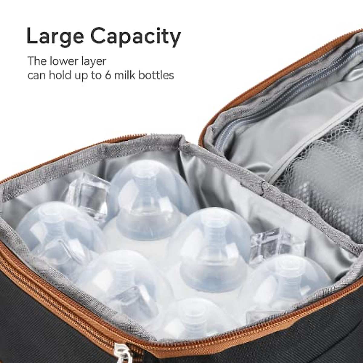 Momcozy Insulated Baby Bottle Bag, Multi-Function Breastmilk Cooler Bag, Fit as Wine Carrier or for Milk Bottles Like Dr. Brown, Comotomo, Philips, Nuk, Lansinoh, Leopard Print