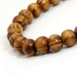 Eigso 8mm Wood Beads Bracelets for Women Men Meditation Mala Bead Bracelet for Buddhist