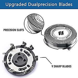 HQ8 Replacement Head Blades Compatible with Philips Electric Razor Series PT/AT700, PT/AT800, HQ8 Replacement Razor Blades Fit for Norelco Aquatec HQ8 Series Shaving Head, OEM HQ8 Heads Upgraded Replacement for AT810, AT830, AT850, AT880, PT720, PT730, PT