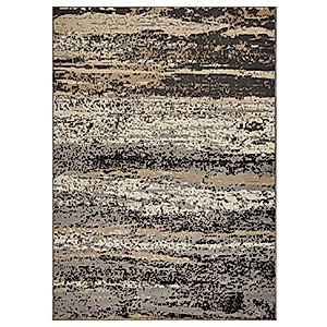 LR Home Infinity Area Rug, 5'2" x 7'2", Gray/Black