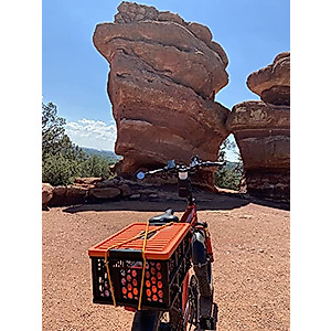 Mymazn Trunk Organizer Plastic for Car, Crate Storage Collapsible Car Organizer for SUV, Groceries, Camping | with Lid, Waterproof Bag, Optional Insulated Cooler(Orange)