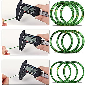 Sanlykate Bonsai Training Wire Kit, 9 Roll Tree Training Wires 295.27 Feet Total, 1.0mm, 1.5mm, 2.0mm Anodized Aluminum Wire Set, Hold Plant Branches Trunks - Green