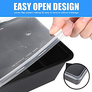 Oranlife Food Containers, 50 Pack Disposable Meal Storage Lunch Containers Plastic Insulated Reusable&Microwavable Bento Boxes with Lids for Dishwasher/Freezer Safe BPA FREE (750 ML/ 26 OZ)