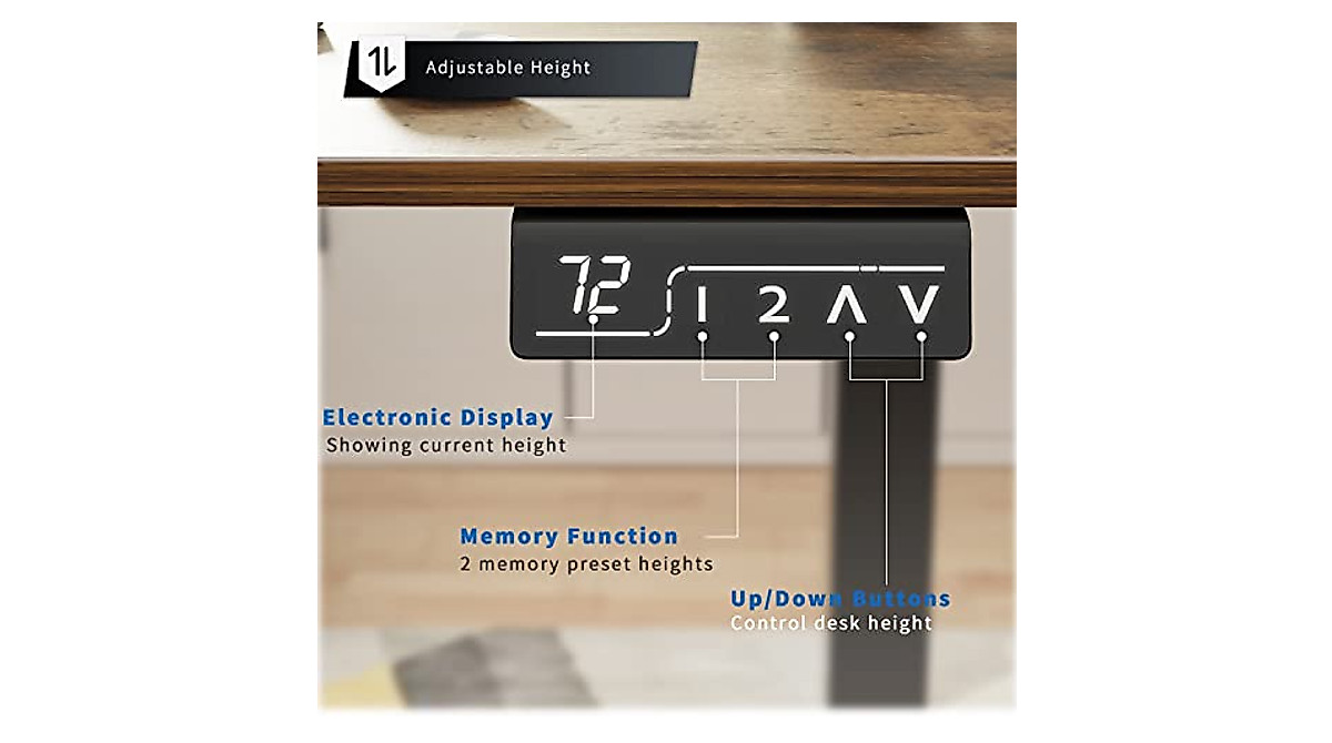 YESHOMY Electric Height Adjustable Desk | 55-inch Workstation