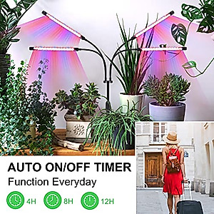 ZDMATHE 120W LEDs Plant Grow Lights for Indoor Plants Growing, Height Adjustable Full Spectrum LED Grow Lights for Seed Starting - 4/8/12H Timer, 3 Switch Modes, 10 Dimmable Brightness