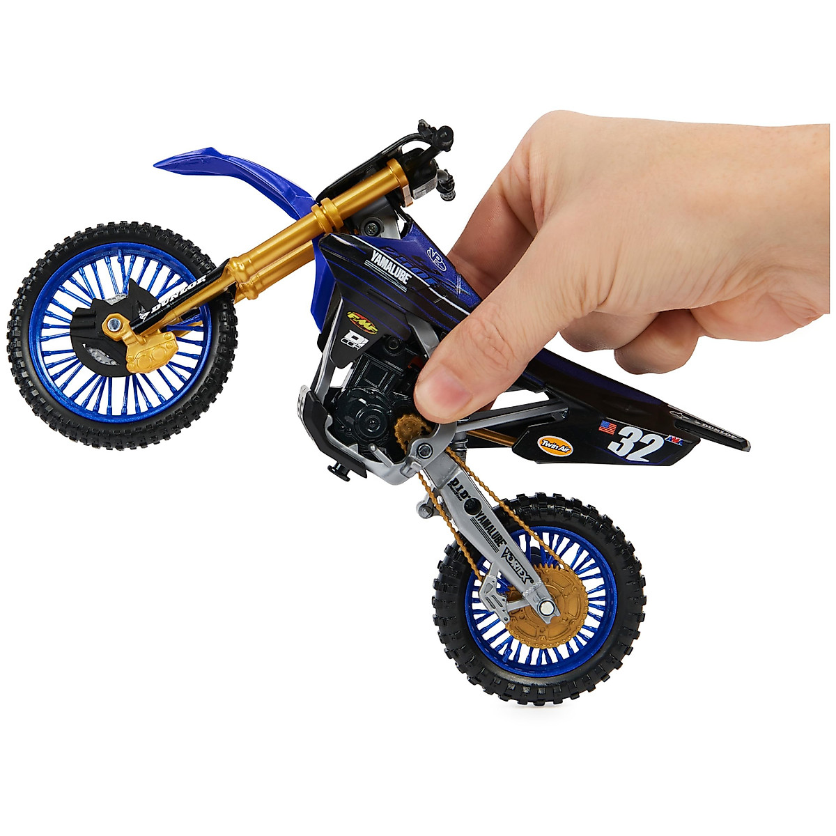 Supercross, Authentic Eli Tomac 1:10 Scale Collector Die-Cast Toy Motorcycle Replica with Display Stand,