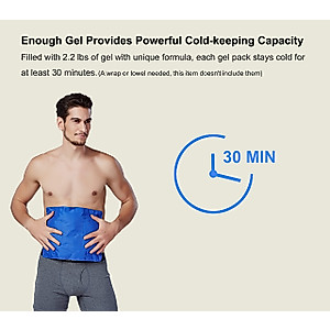 Koo-Care Large Flexible Gel Ice Pack for Injuries Reusable Hot Cold Compress - Fit for Shoulder Arm, Back, Hip, Knee, Shin, Foot Pain Relief, Swelling, Physical Therapy (L, 11" x 14") Pack of 2