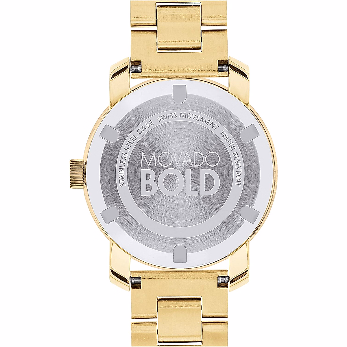 Movado Women's BOLD Iconic Metal Yellow Gold Watch with a Flat Dot Sunray Dial, Gold (Model 3600085)