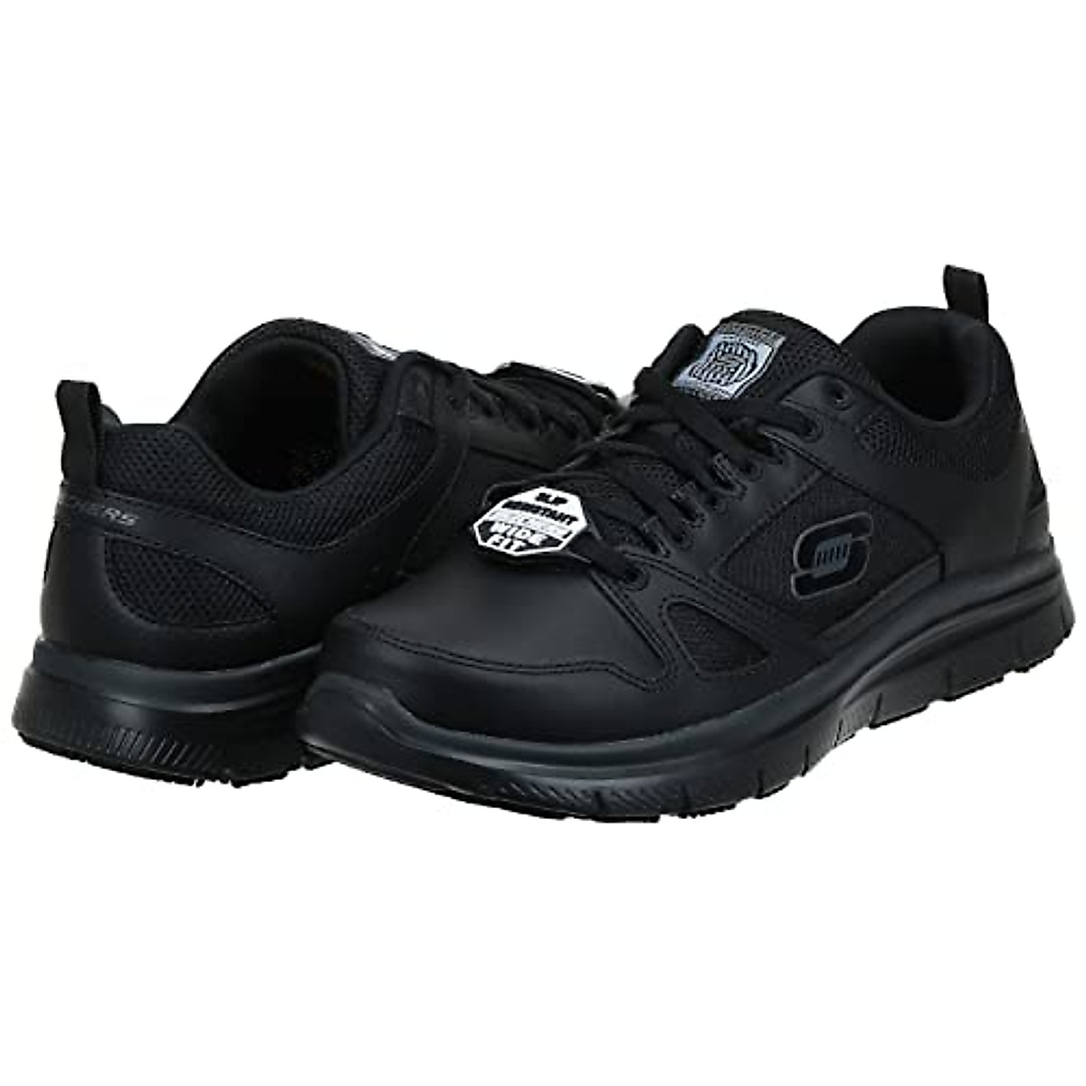 Skechers Men's Flex Advantage Sr Work Shoe, Black, 14 W US