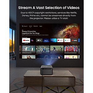 CASIRIS OmniStar L80 4K Projector with WiFi and Bluetooth, 1500 ANSI Lumen Native 1080P Video Projector, Auto Focus/Keystone, 2x15W Speakers, 200" Display Compatible with iOS/Android/HDMI/USB/TV Stick