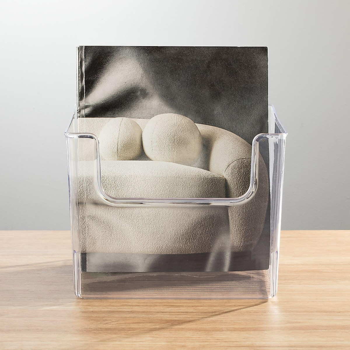 mDesign Plastic Household Storage Organizer Bins with Open Dip Front for Kitchen, Bedroom, Bathroom, Office, Craft or Playroom Organization - Holds Toys, Books - Ligne Collection, 4 Pack - Clear