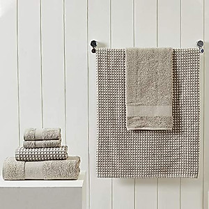 Amrapur Overseas 6-Piece Yarn Dyed Cobblestone Jacquard Towel Set Flax