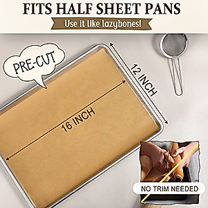 VITEVER Parchment Paper Sheets, Unbleached Parchment Baking Sheets, Precut Parchment Paper 12 x 16 IN, Non-Stick Parchment Paper for Baking Grilling Air Fryer Steaming Bread Cake Cookie - 50 Count