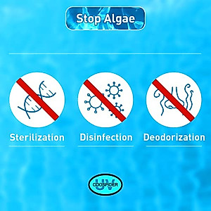 Pool Cleaner Submersible UV Sterilizer Light Remove Green Instead of Shock Chlorinating Sanitizer as Swimming Pool Accessories to Keep Pool Clean and Blue