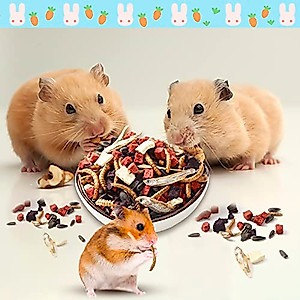 HGPOKLVT Hamster Chew Toys&Treats Includes Dried Fruits, Dried Vegetables Protein Sources, Perfect for Providing Energy&Various Nutrients for Your Pet's Growth Activities