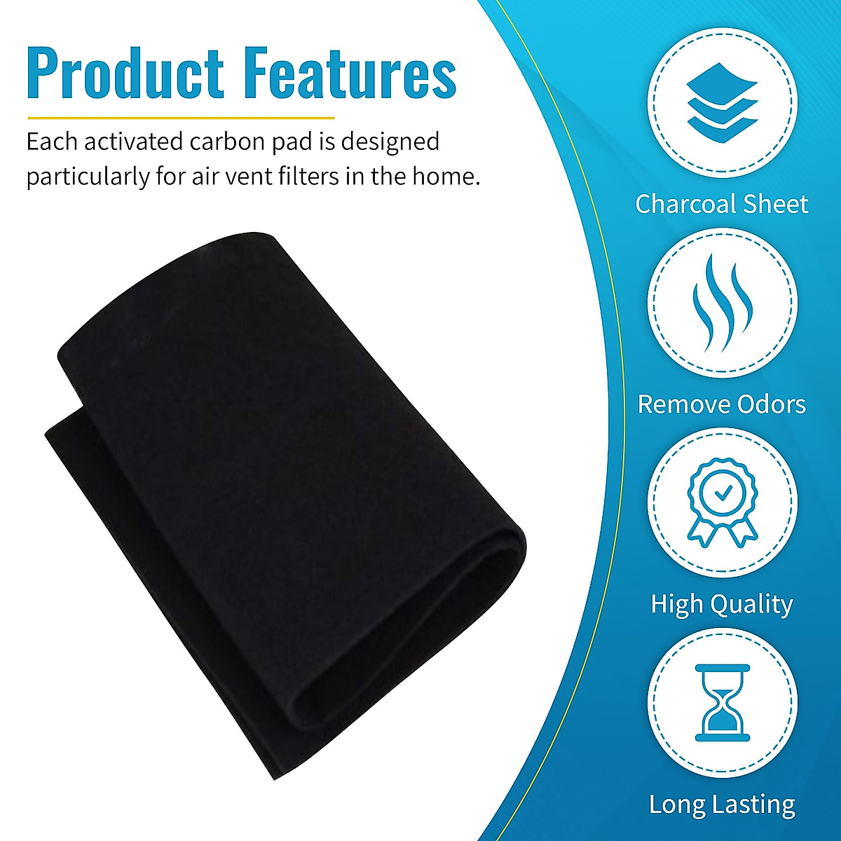 CFS – Pack of 2, Universal Cut-to-Fit Carbon Pre-Filter Compatible with C-6009, Hunter 30901, 30903, 30907 Models – Fresh and Filtered Air for Home Filtration – Charcoal Air Filter Sheet – 16" x 30"