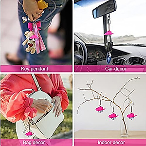 Alabelleza 18pcs Cowboy Hat Disco Ball Keychain Pink Hat Disco Ball Decorations Mini Disco Ball Ornaments Disco Ball Party Decorations Cowgirl Accessories