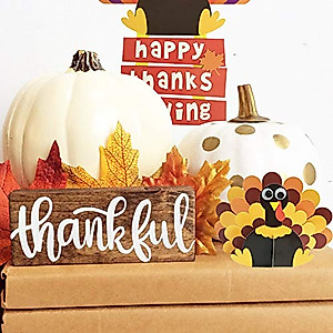 Thanksgiving Crafts for Kids - Turkey Crafts for Autumn Home Classroom Decorations - Festive Fall Thanksgiving Party Turkey Craft Kit - DIY Happy Thanksgiving Sign & 3D Turkey Decor Supplies