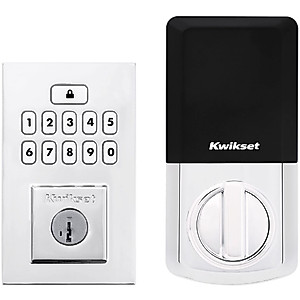 Kwikset 9260CNT-26S Contemporary SmartCode Keypad Electronic Deadbolt SmartKey Bright Chrome Finish