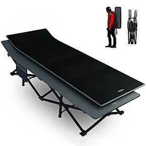 Hejiko Camping Cots for Adults, Lightweight Sleeping Bed Cot with Removable Mattress, Portable Folding Cot with Carry Bag for Travel Outdoor Office, Patio Supports 450 LB, Item Weigh 13.15LB