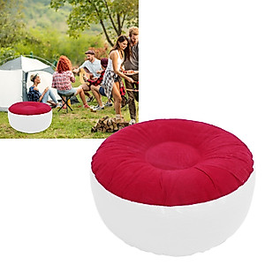 Inflatable Stool Ottoman Footrest, All Weather Foot Rest Indoor or Outdoor Use, Portable Flocking Inflatable Stool Ottoman Pouf Footstool for Home Patio Garden, Camping, Travel
